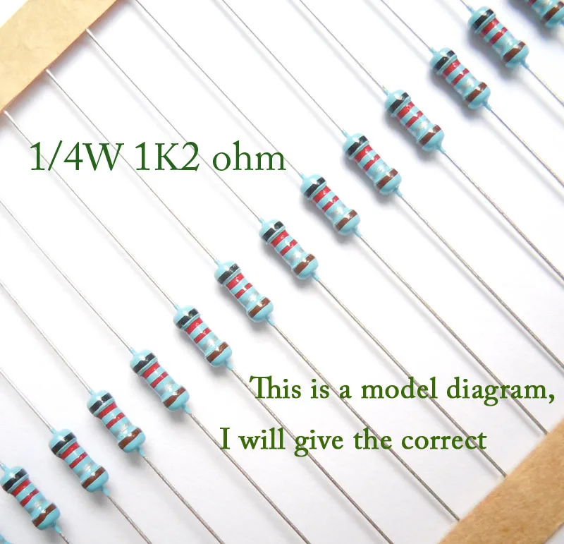 PYGV19267OU 1/4 와트 1.2 천개 1k2 1200 옴 0.25 와트 100% 원래 새로운 고정 저항 금속 필름 저항 ...