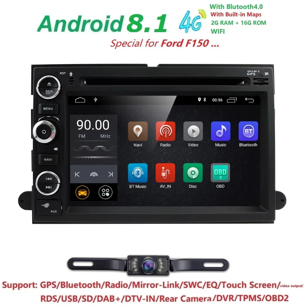 AutoRadio 2 din Android 8.1 Head unit for Ford F150 F250 Fusion Mustang ...