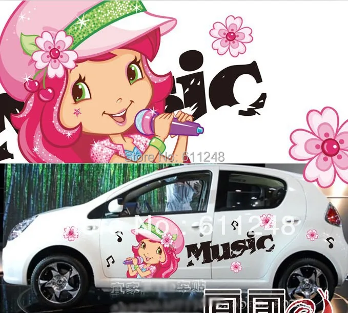 Music girl car modification whole car sticker / cute cartoon car ...