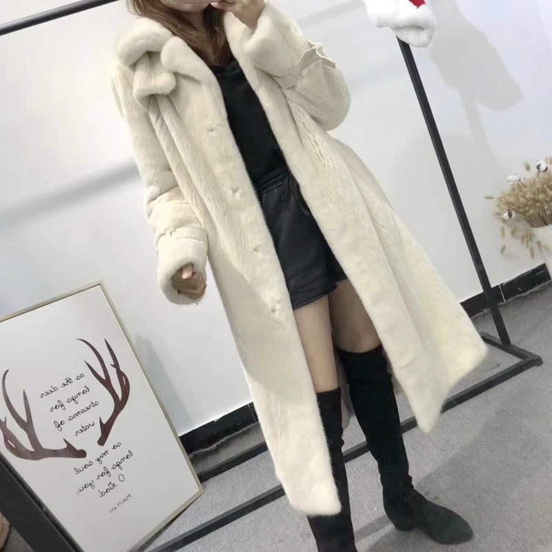 Длинные зимние женские шубы из натурального меха норки настоящая меховая шуба женская шуба из