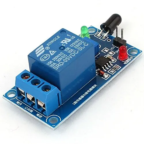 One Way 12V Flame Sensor Relay Module Fire Flame Detection Fire Alarm ...