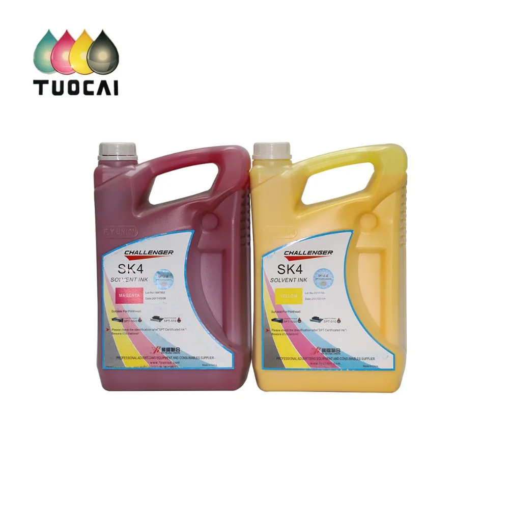 CMYK 4Bottle /Lot Challenger SK4 solvent ink for Seiko SPT510 SPT1020 ...