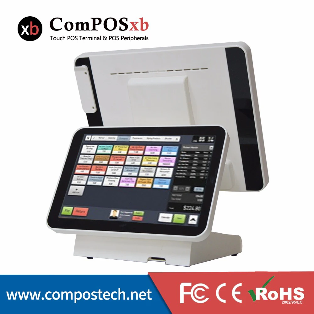 15/12 Inch Dual Screen Display Touch Screen Pos cash register Terminal ...