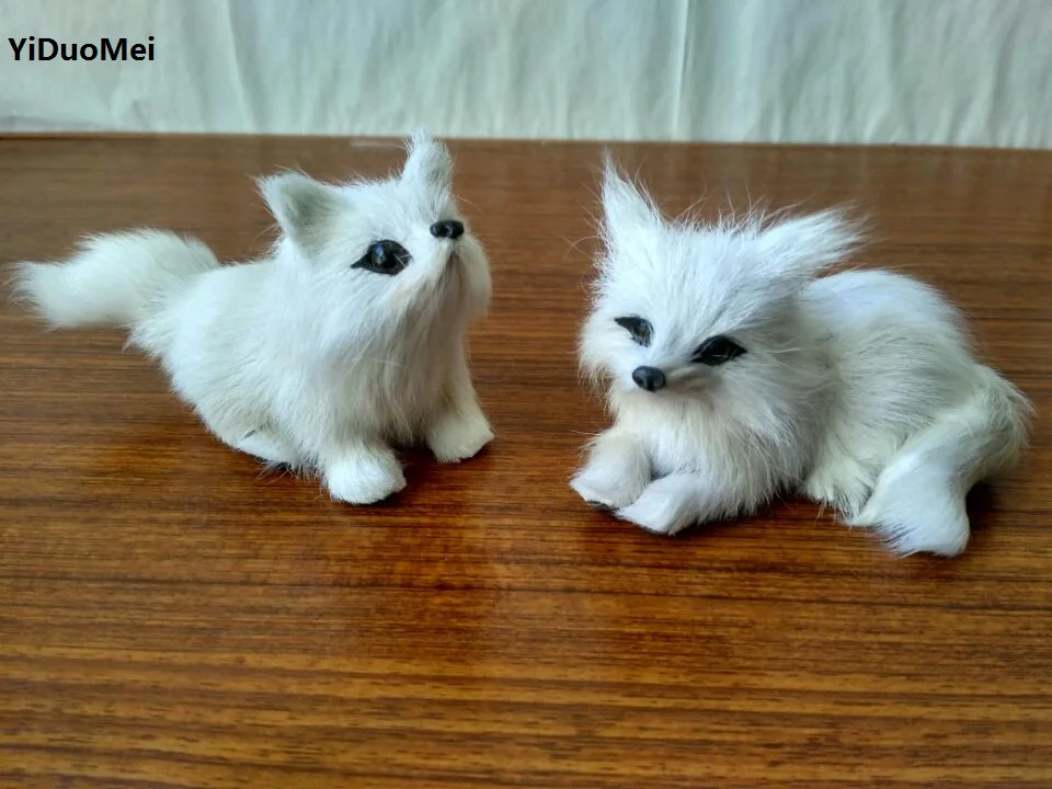 about 10 12cm artificial white fox model,plastic&furs lovely fox ...