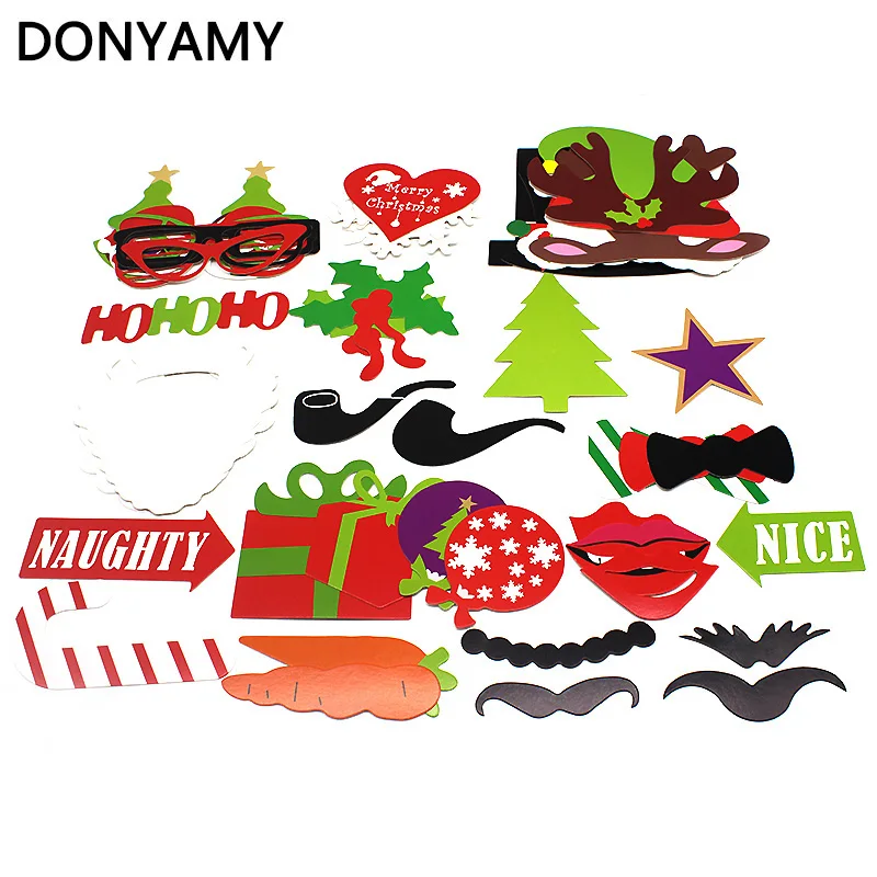DONYAMY-50-stks-set-Glas-Grappig-Lip-Wedding-Photo-Booth-Props-Kerst ...