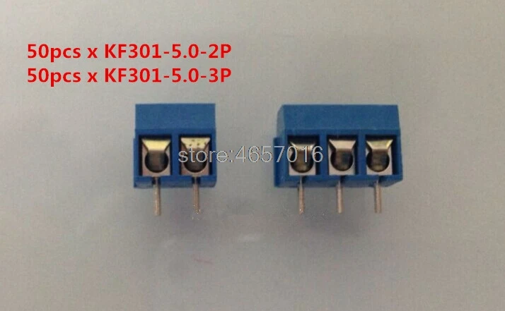 무료 배송 100PCS KF301 5.0 2P + KF301 5.0 3P KF301 "+" 나사 5.0mm 스트레이트 핀 PCB ...