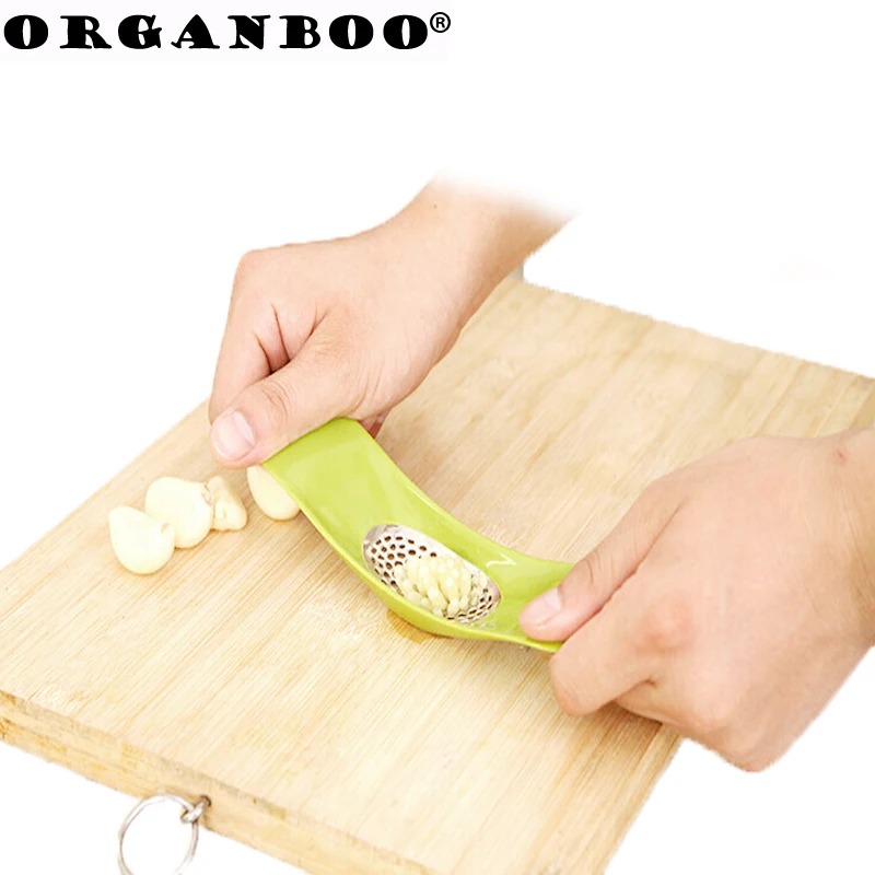 kitchen accessories stainless steel curved garlic press grinder ...