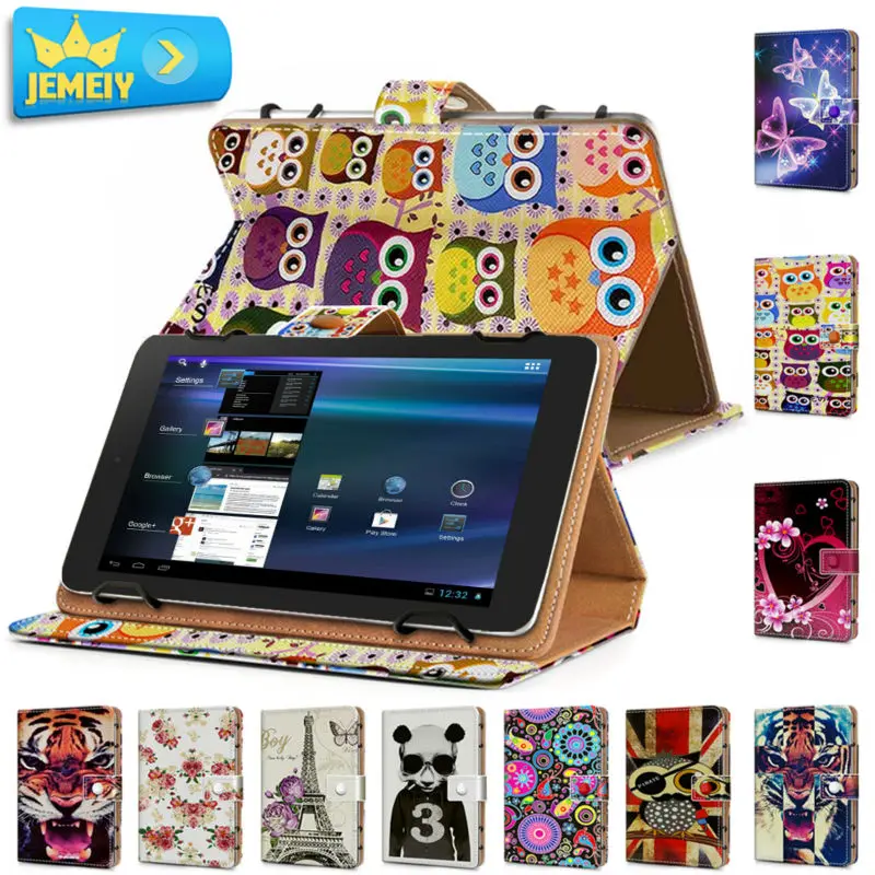 7''leather case Printed Tablet Case For Alcatel Onetouch Pixi 3 3G ...