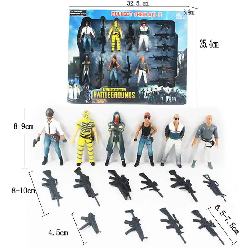 6PCS/Set Pubg Game Figures Nendoroid PVC Playerunknown's Battlegrounds ...