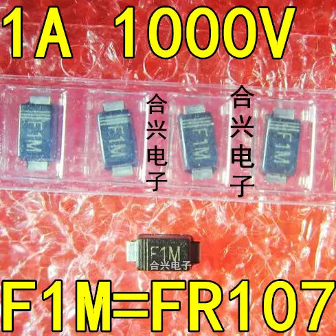 5pcs F1M FR107 SOD 123FL 1A 1000V SMD diode fast recovery|diode code|diode lightdiode fast ...