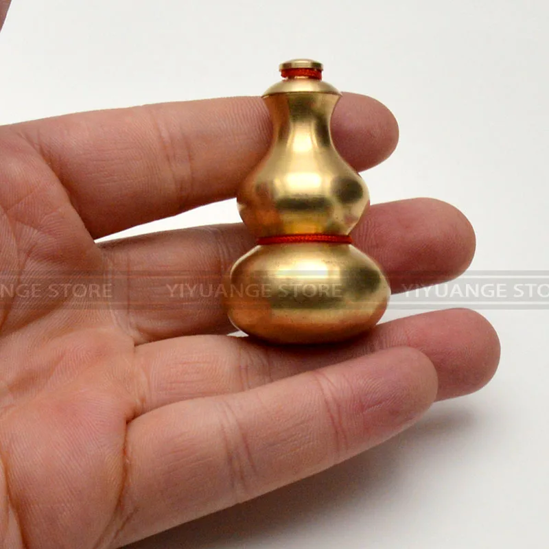 Chinese Feng Shui Open cover Wu Lou Hu Lu Copper Gourd Amulet Brass FOR ...