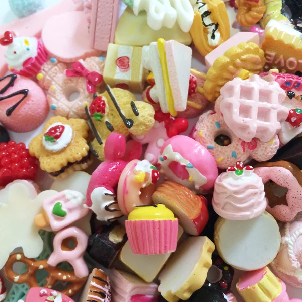 100Pcs Flatback DIY Miniature Food Resin Cabochons Flat Back ...