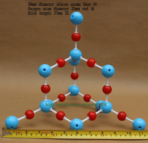 Silica crystal structural model silica structural models Silicon dioxide crystalline model ...