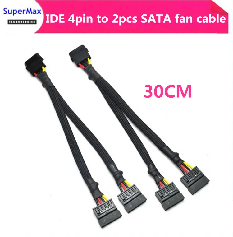 SATA to 4PIN IDE line PWM temperature control radiator fan cable 30cm ...