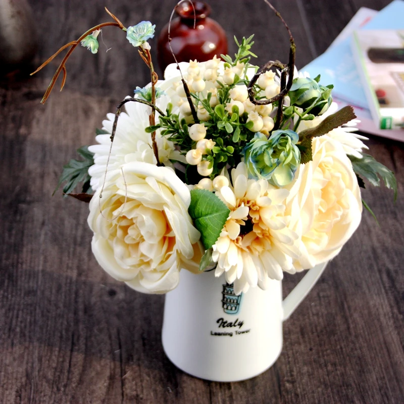 Fu Lang Flowers Artificial Flowers Wedding Roses Bouquet Of Simulation ...