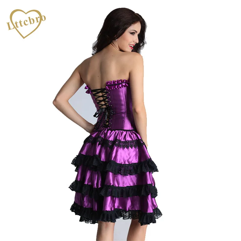 Corset Dress Prom Sexy Plus Size Corsets And Bustiers Lace Up Corset Purple Set Womens Corset