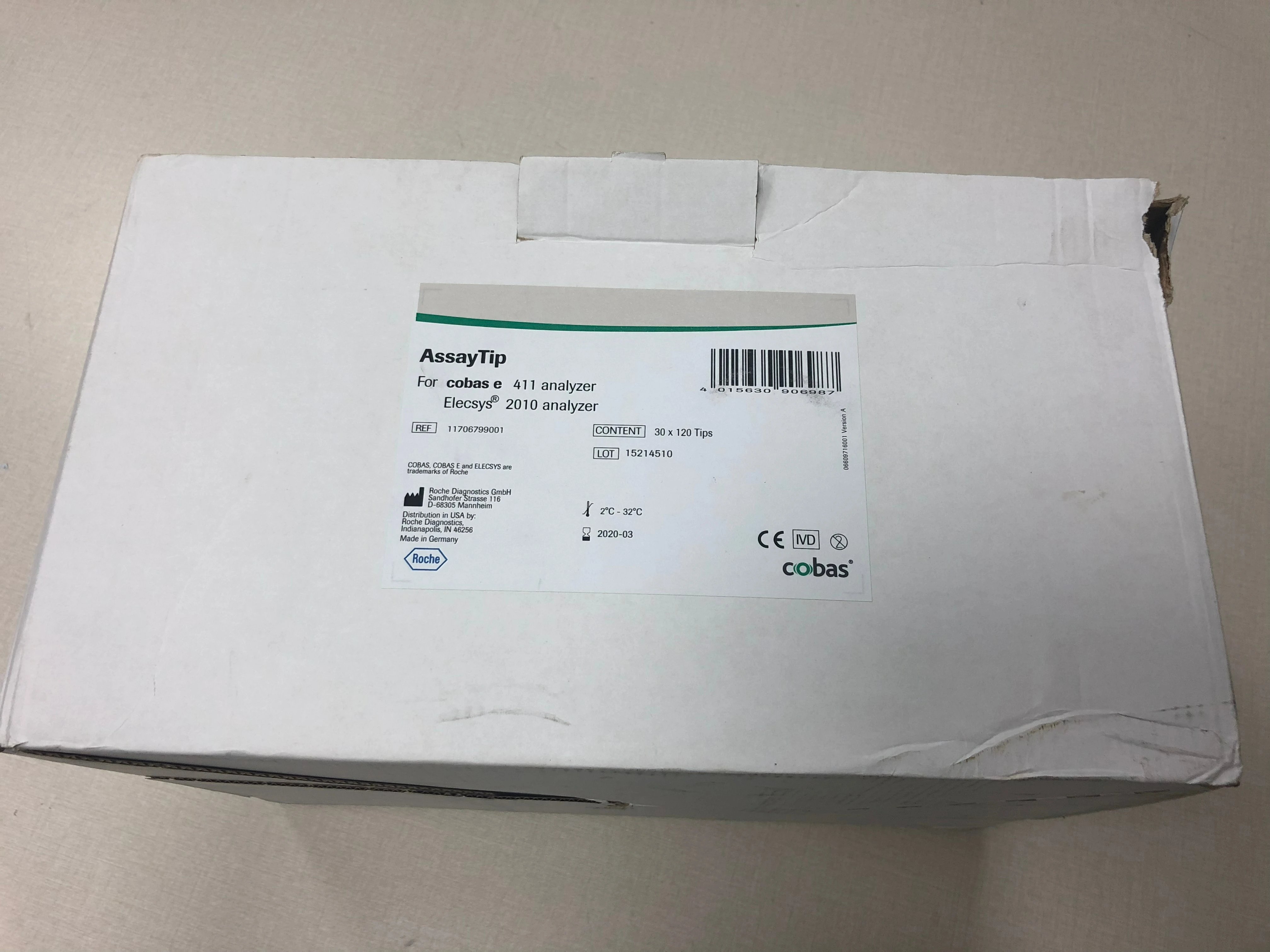 Roche AssayTip para 2010 cobas e 411 analizador/Elecsys 2010 analizador ...