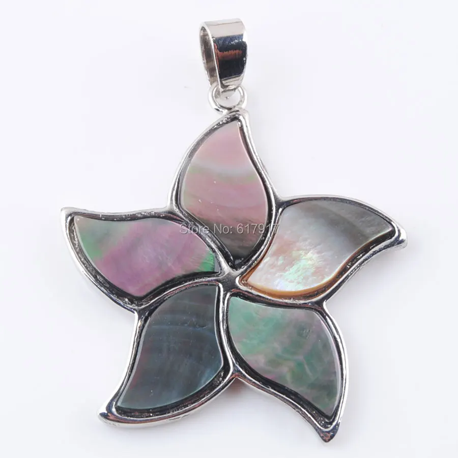 RONGZUAN Natural New Zealand Abalone Shell Gem stone Beads Pentagram ...