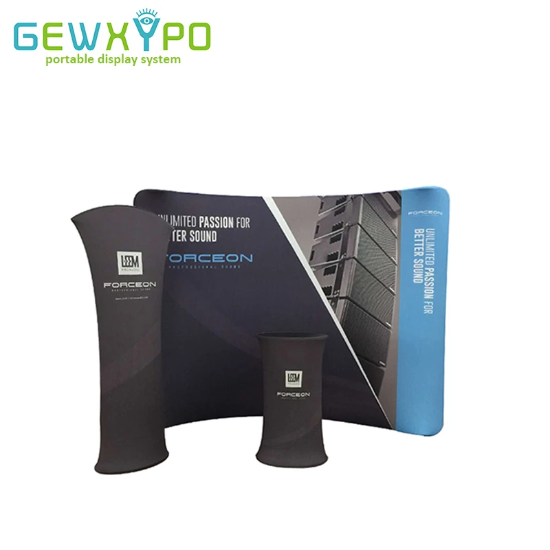 Trade Show Booth Portable 7.5ftX10ft Melengkung Ketegangan Kain Iklan ...