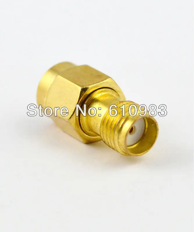 100 Pieces Gold SMA Adapter SMA Plug Male to SMA Jack Female RF Coaxial ...