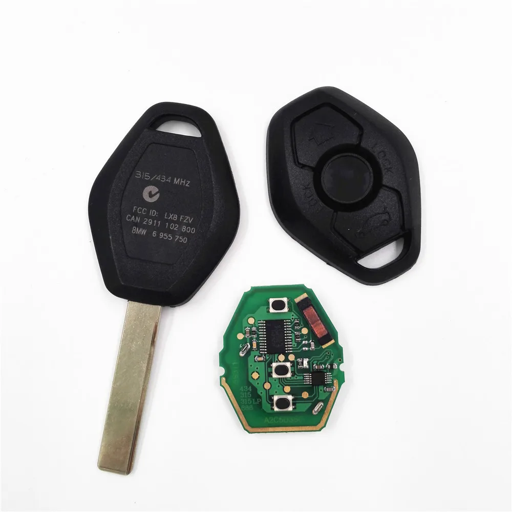 3 Buttons Straight Remote Car Key 433MHZ With 46 Electronic Chip For ...