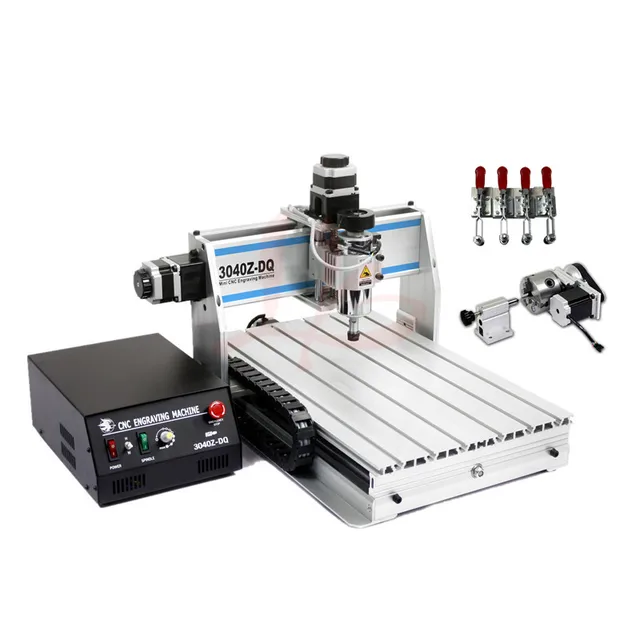 3D CNC Router 3040 Z DQ CNC Milling Machine with with rotary axes, ball ...