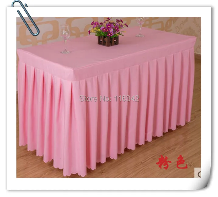 Hot Sale ! 120*60*75cm Solid color Polyester wedding Table Skirt ...