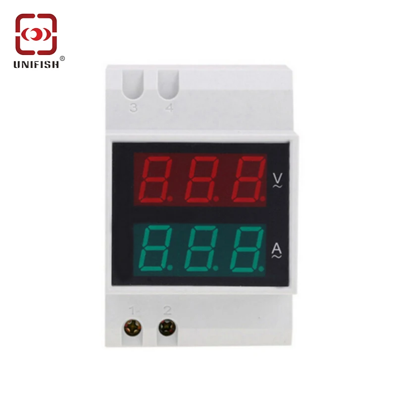 Wide Measurement Range Dual Display Digital Din Rail Current Meter ...