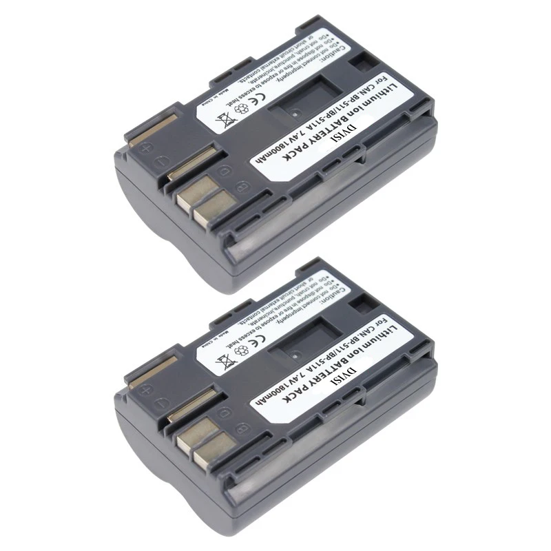 2Pcs/lot 7.4V 1.8Ah BP 511A Batteries BP 511A BP511A 511 Camera Battery ...