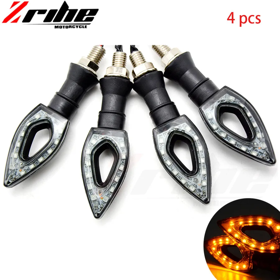 4pcs FOR BMW KAWASAKI YAMAHA R1 Motorcycle LED Turn Signal Moto Flasher ...