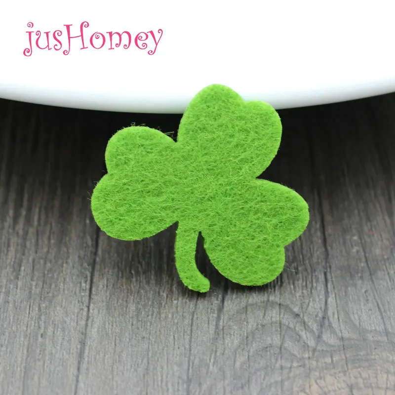 100pcs Die Cut Three leaf Clover Patches Appliques 40x37mm Non woven ...