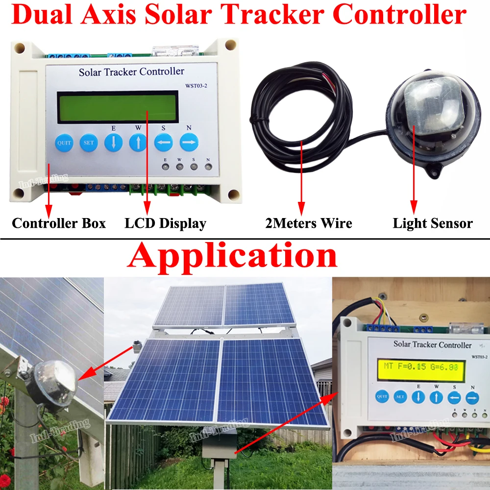 Complete 12V/24V Volt DC Power Dual Axis Solar Tracking Solar Panel ...