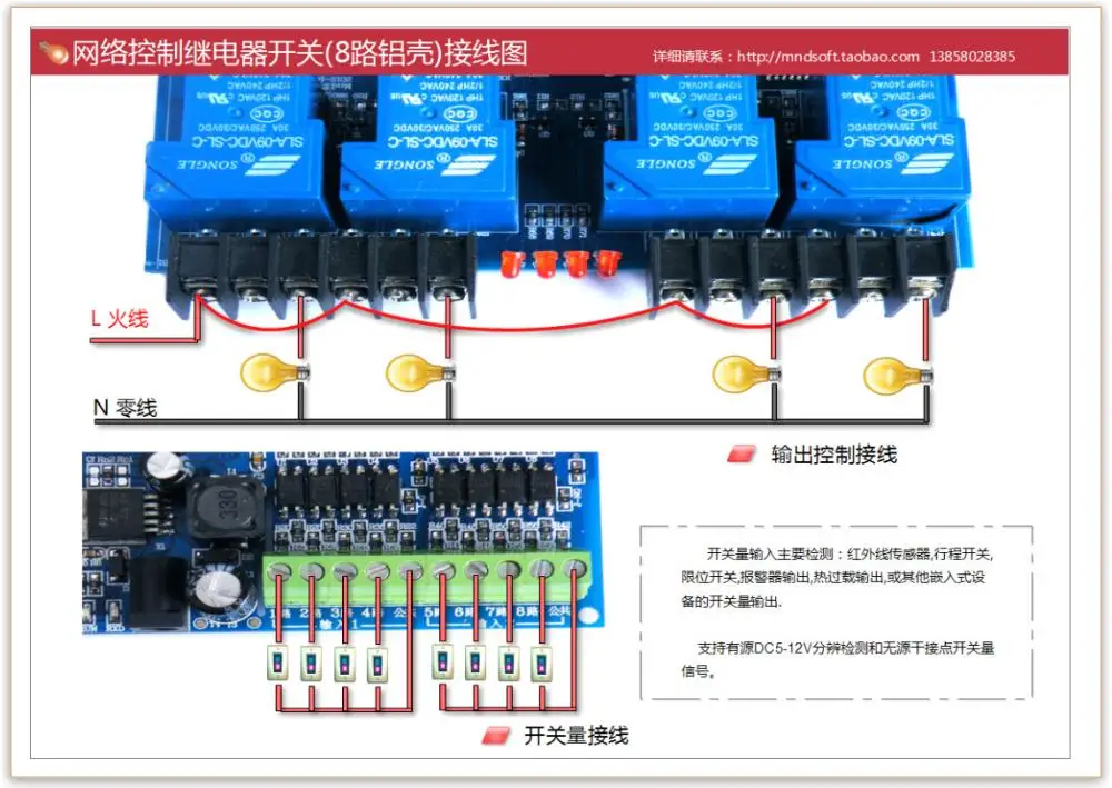 Купить 8 в 4 из 30А реле сеть умный дом управление доска Tcp Udp Ethernet сети интернет веб