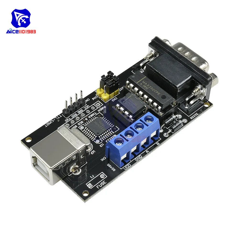 Convertidor USB a Serial RS232/UART TTL/RS485, adaptador DB9, módulo convertidor FTDI FT232BM/BL ...
