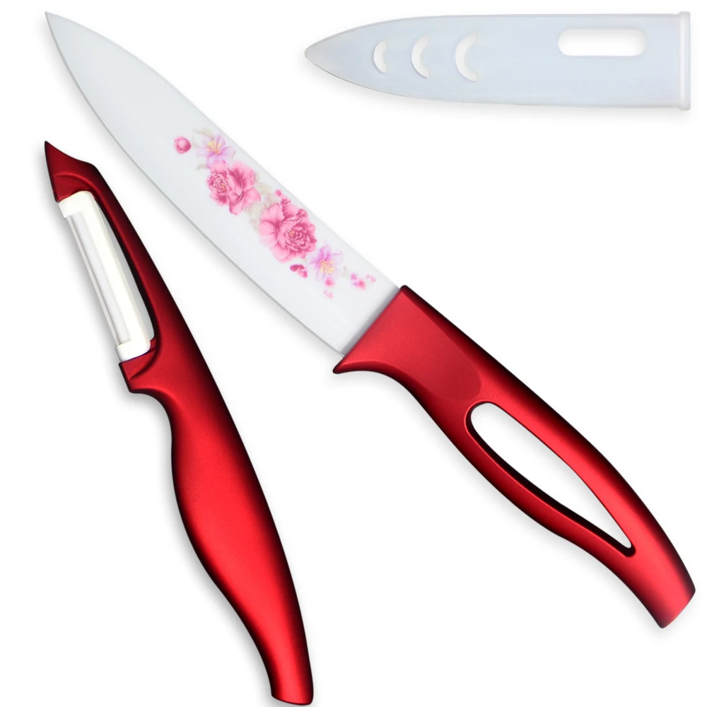 Cheap Kitchen Knives Set 5 Inch Ceramic Knives Peeler With Red Handle Cheap Kitchen Knives Set 5 Inch Ceramic Knives Peeler With Red Handle