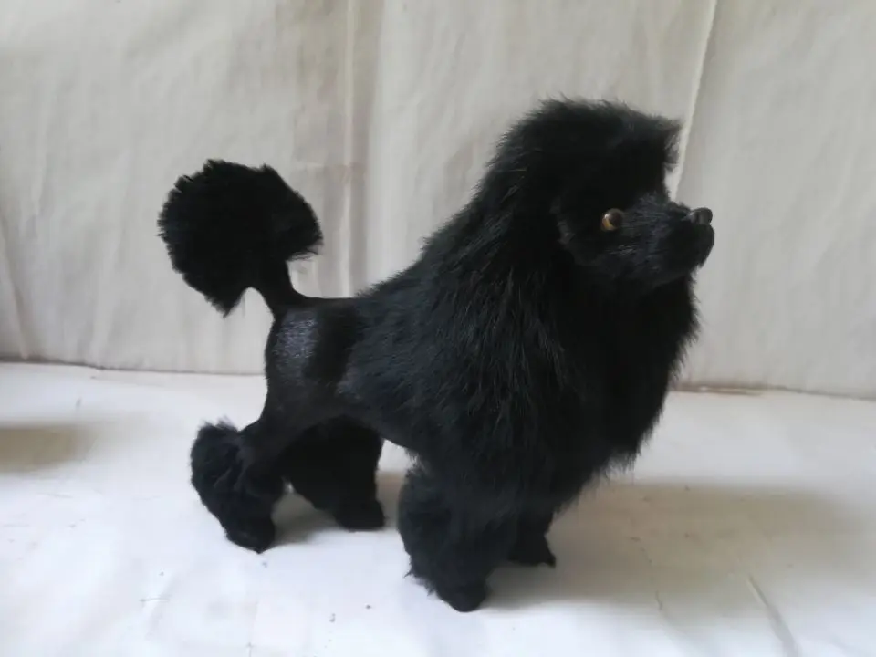 Polyethylene&furs Black Poodle Large 24x20cm Standing Dog Hard Model ...