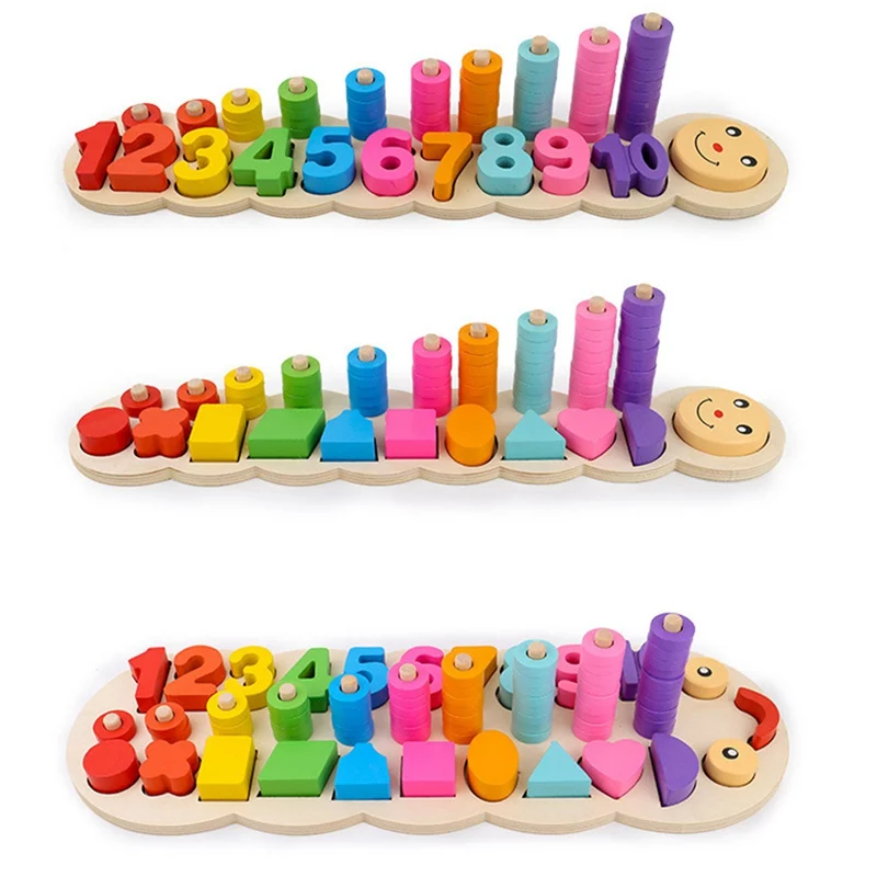 Coloful Children Preschool Teaching Kids Counting And Stacking Board ...