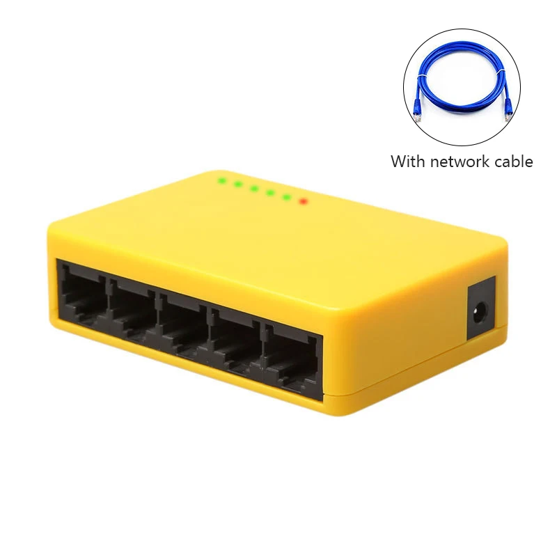 5 Ports 10/100/1000Mbps Mini Network Switch RJ45 HUB Desktop Gigabit ...