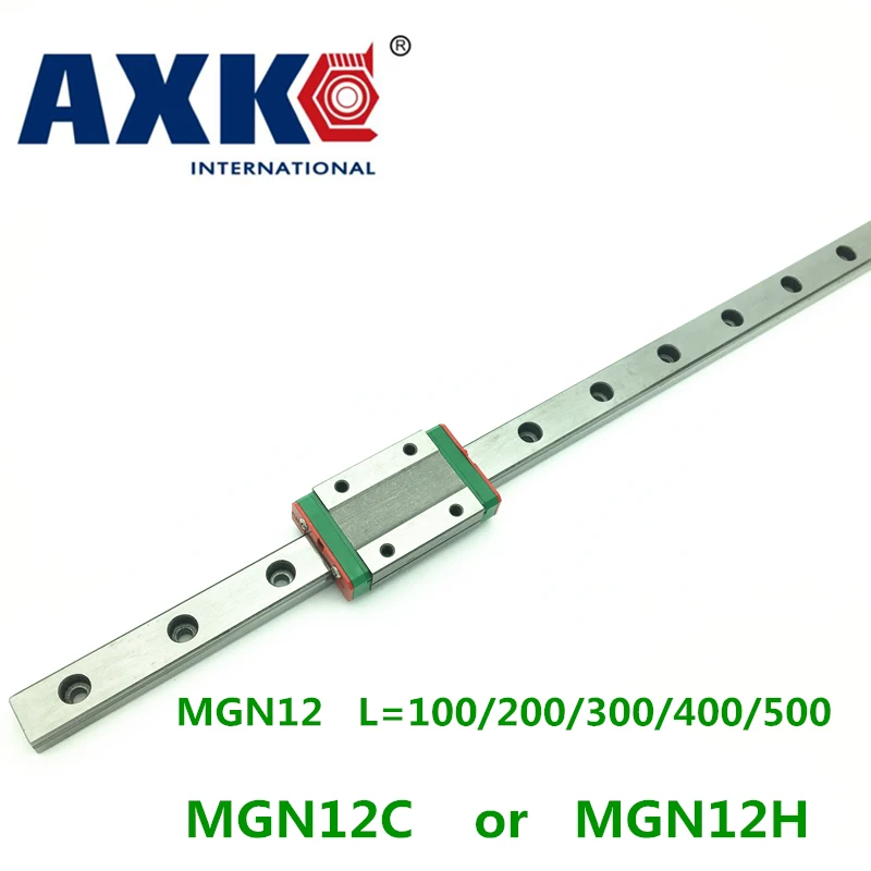AXK Free Shipping 12mm Linear Guide Mgn12 L= 100/200/300/400/500mm ...