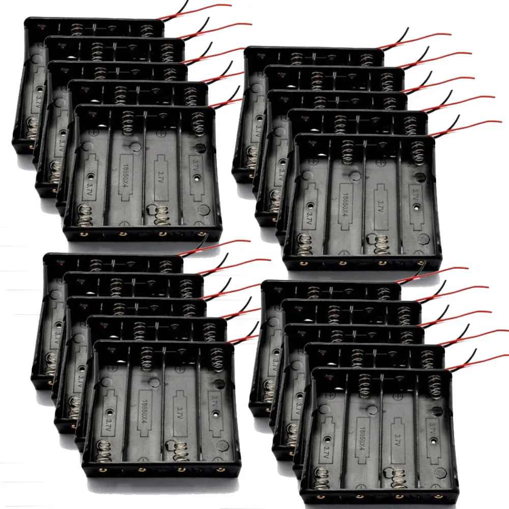 Aliexpress.com : Buy 20Pcs Black Plastic Battery Holder Case w Wire for ...