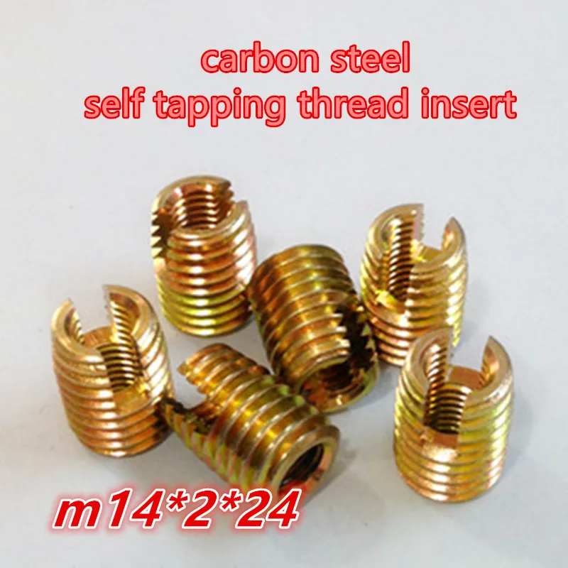 10pcs M14 Self Tapping Thread Inserts 302 Slotted Type Screw Bushing ...