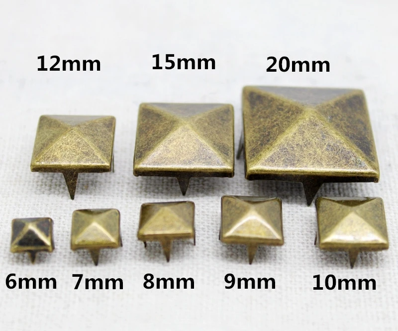 RIVET,Golden-10mm--6 20mm carré vêtement rivets griffes goujons pour ...
