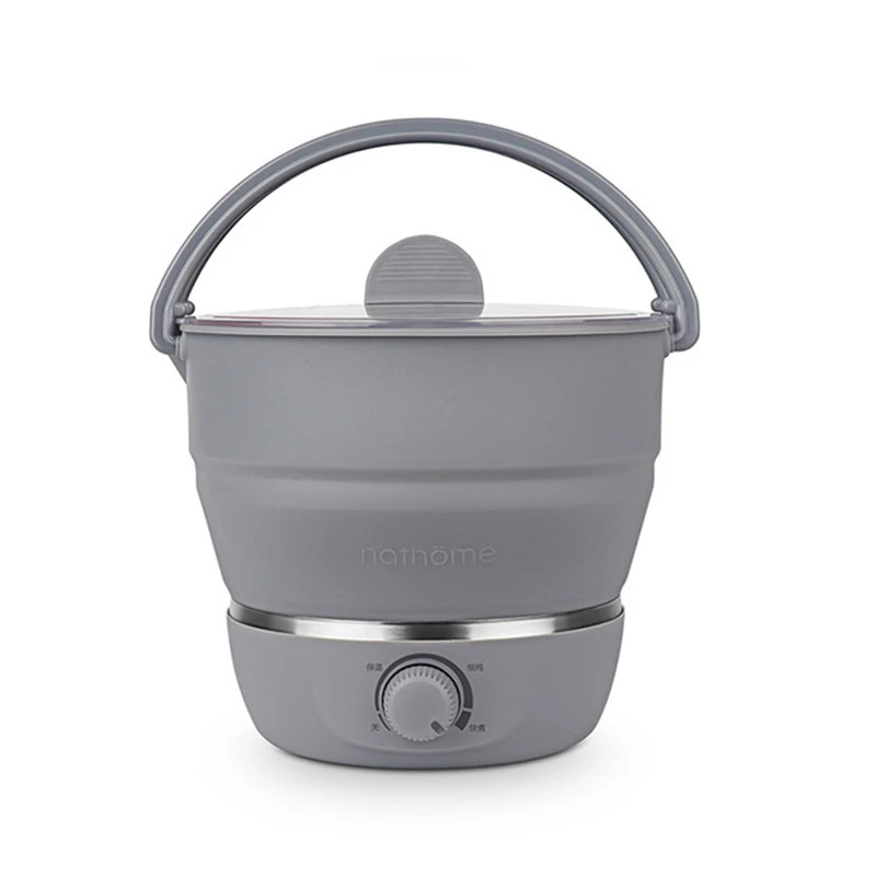 Nathome Foldable Electric Skillet Portable Multi-function Travel ...