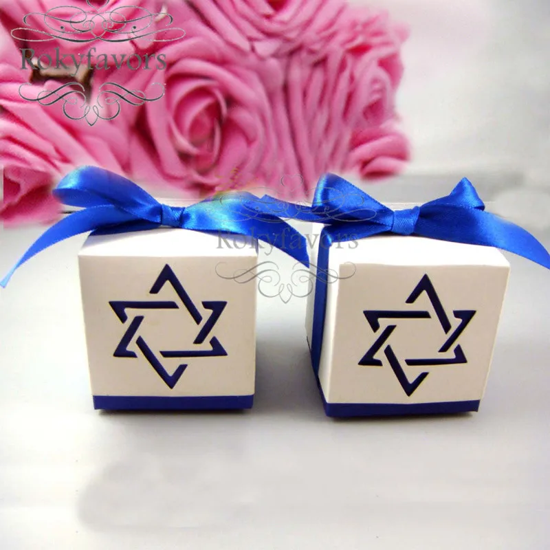 50pcs Star Of David Favor Boxes Wedding Favor Baby Shower Holder Party ...