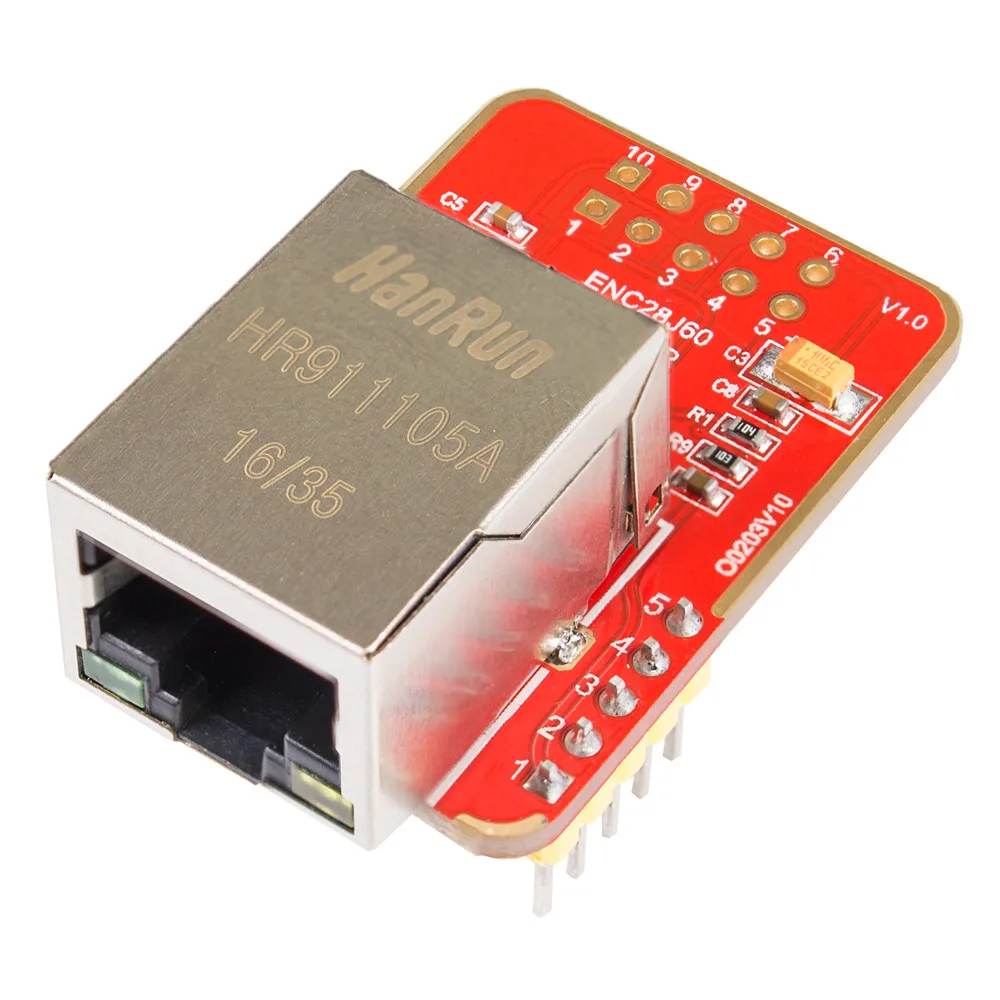 Sunfounder Enc28j60 Ethernet Lan Network Module For Arduino 51 Avr Spi Pic Stm32 Lpc Full Half