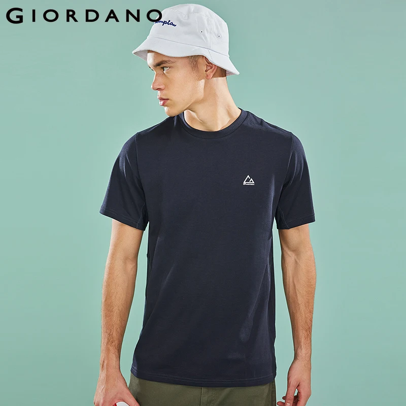 Giordano мужская быстросохнущая спортивная футболка с вышивкой на груди ...