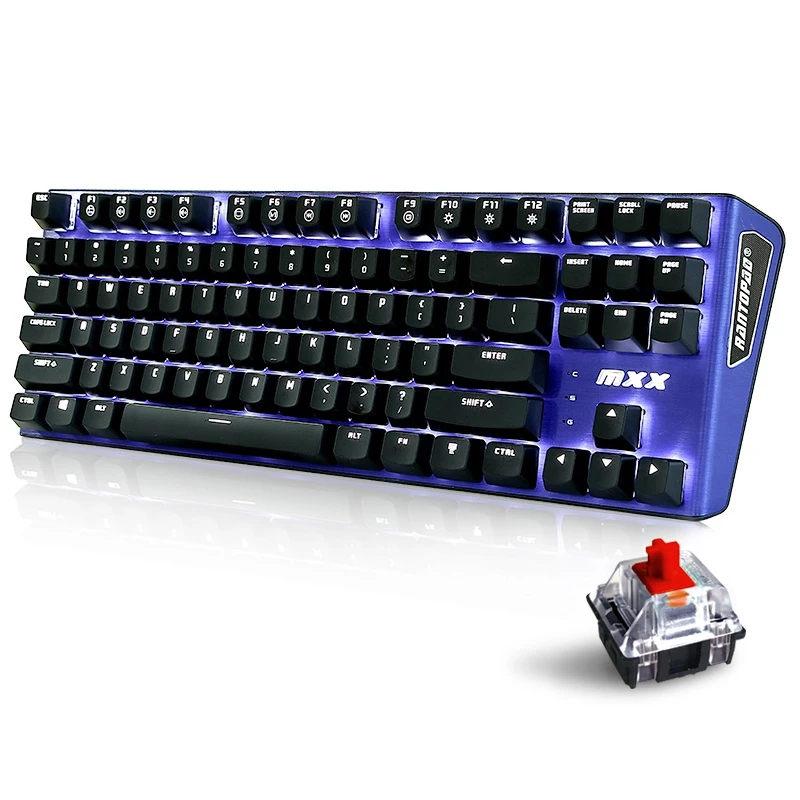 Rantopad mxx teclado mecânico para jogos 87 teclas, rgb/branco ...
