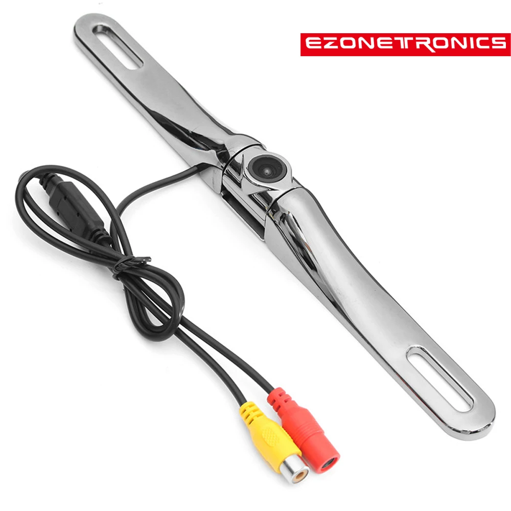Car Rear View Camera License Plate Mount Silver / Black Reverse Backup ...