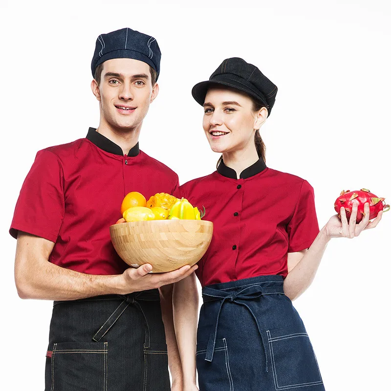 (5 get 15% off, 10 get apon)Man/woman short sleeve fast food restaurant ...