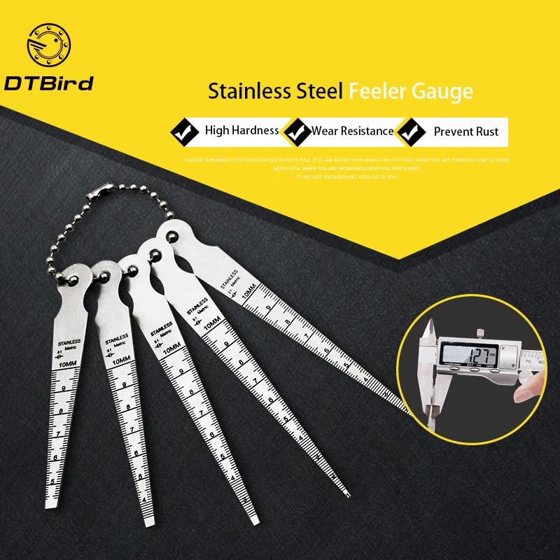 5pcs/set Gap Ruler 1 10mm Stainless Steel High Precision Tapered Ruler ...